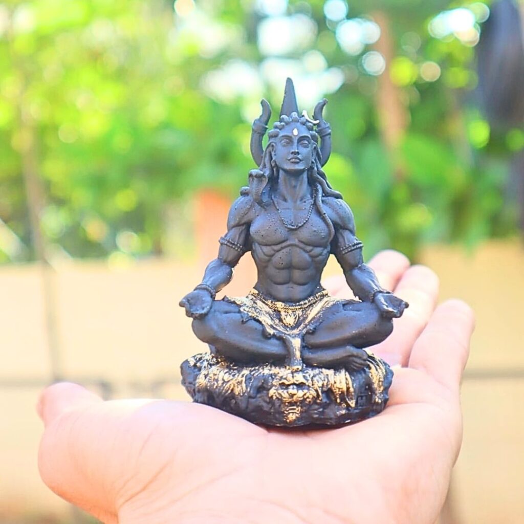 Mahayogi Shiva Murti – 3D Printed Adiyogi Statue in Matte Black UV ...